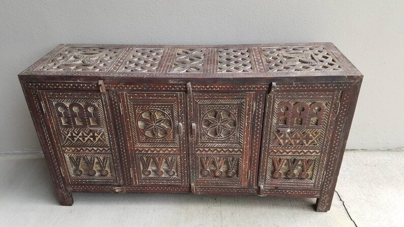 Vintage wooden african chest moroccan buffet give your bedroom | Etsy