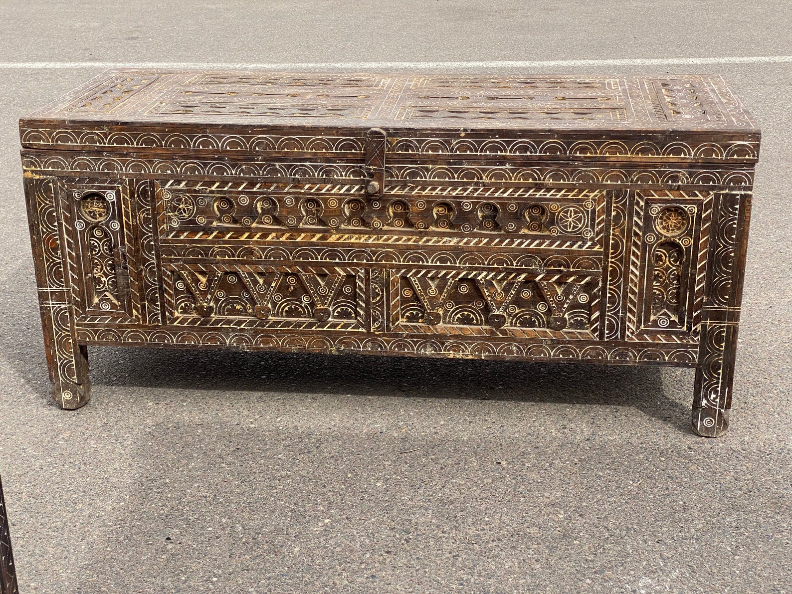 Vintage Wooden African Chest Moroccan Trunk Cabinet Bedroom Furniture a ...