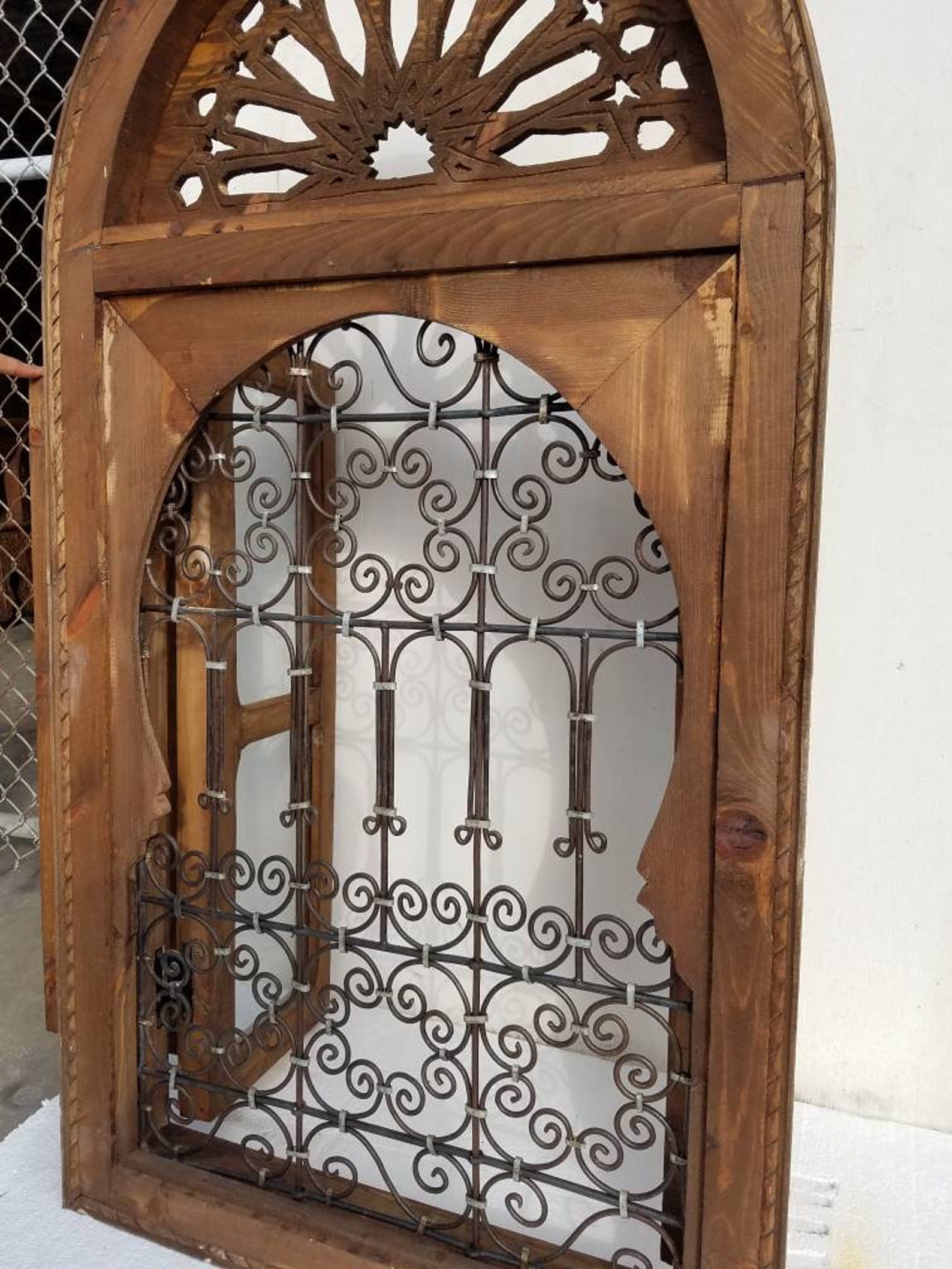 Geometric Arch Vintage Moroccan Wrought Iron Filigree Window - Etsy