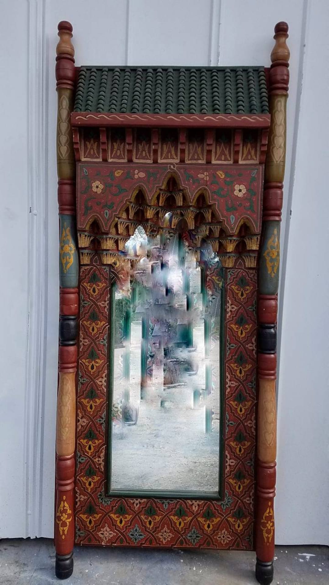 Vintage Painted Mirror With Arches and Door Panels, U Unique Handmade ...