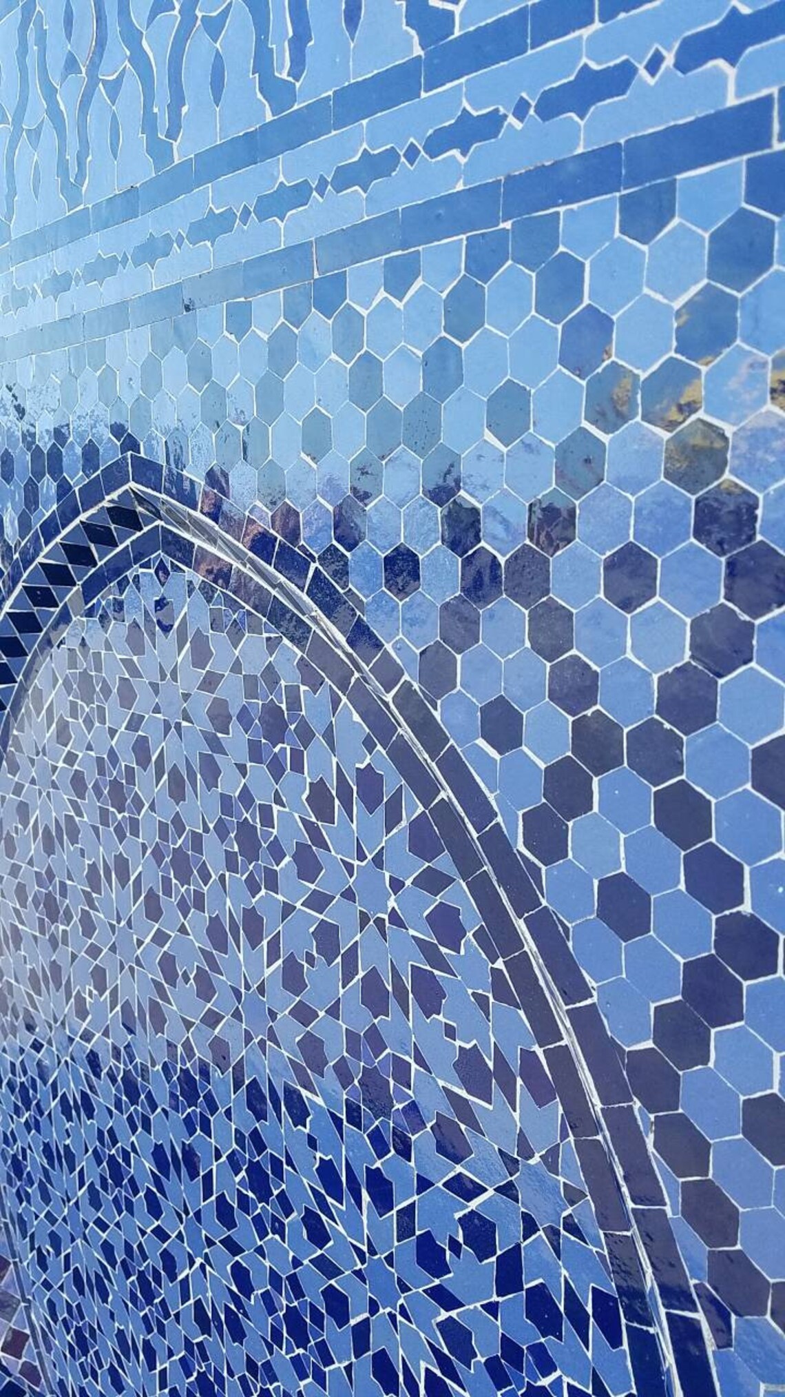 Eclectic Moorish Blue Handmade Mosaic Tile Fountain Spanish - Etsy