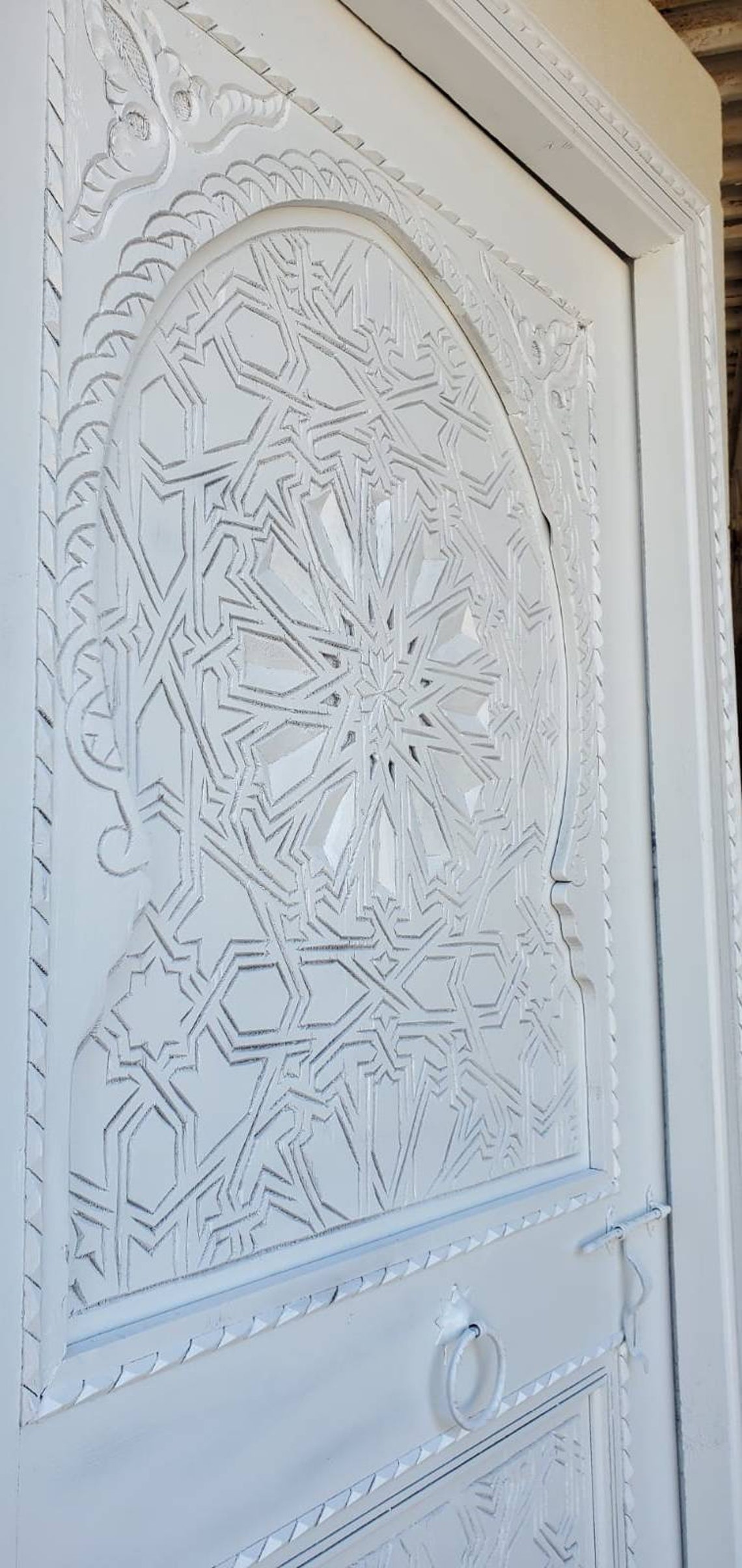 Moroccan Vintage Andalusian White Door Carved Indoor Outdoor - Etsy