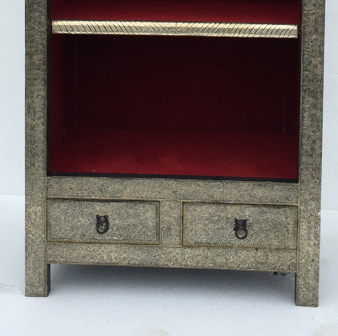 Silver Bookshelf Upholstered Handmade Moroccan Bookshelf - Etsy