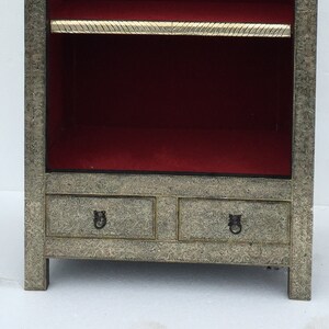 Silver Bookshelf - Upholstered Handmade Moroccan Bookshelf - Moroccan ...