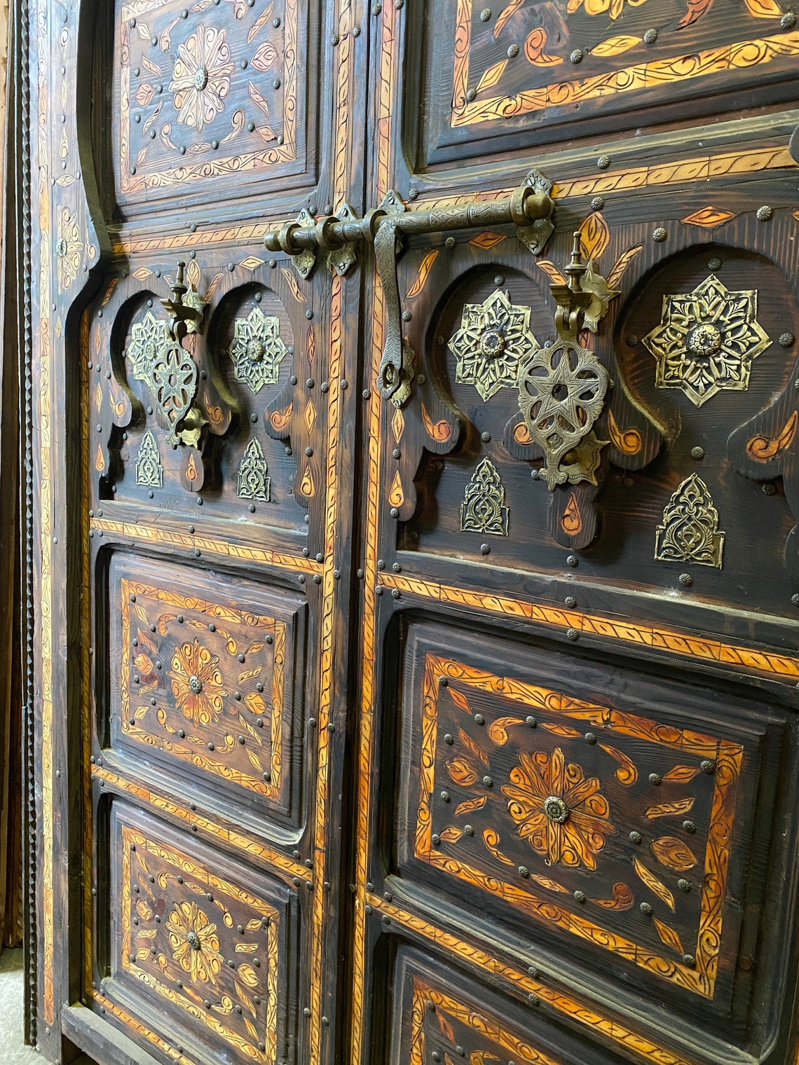 Moroccan Antique Inlay Bone Door Middle Eastern One of a Kind - Etsy