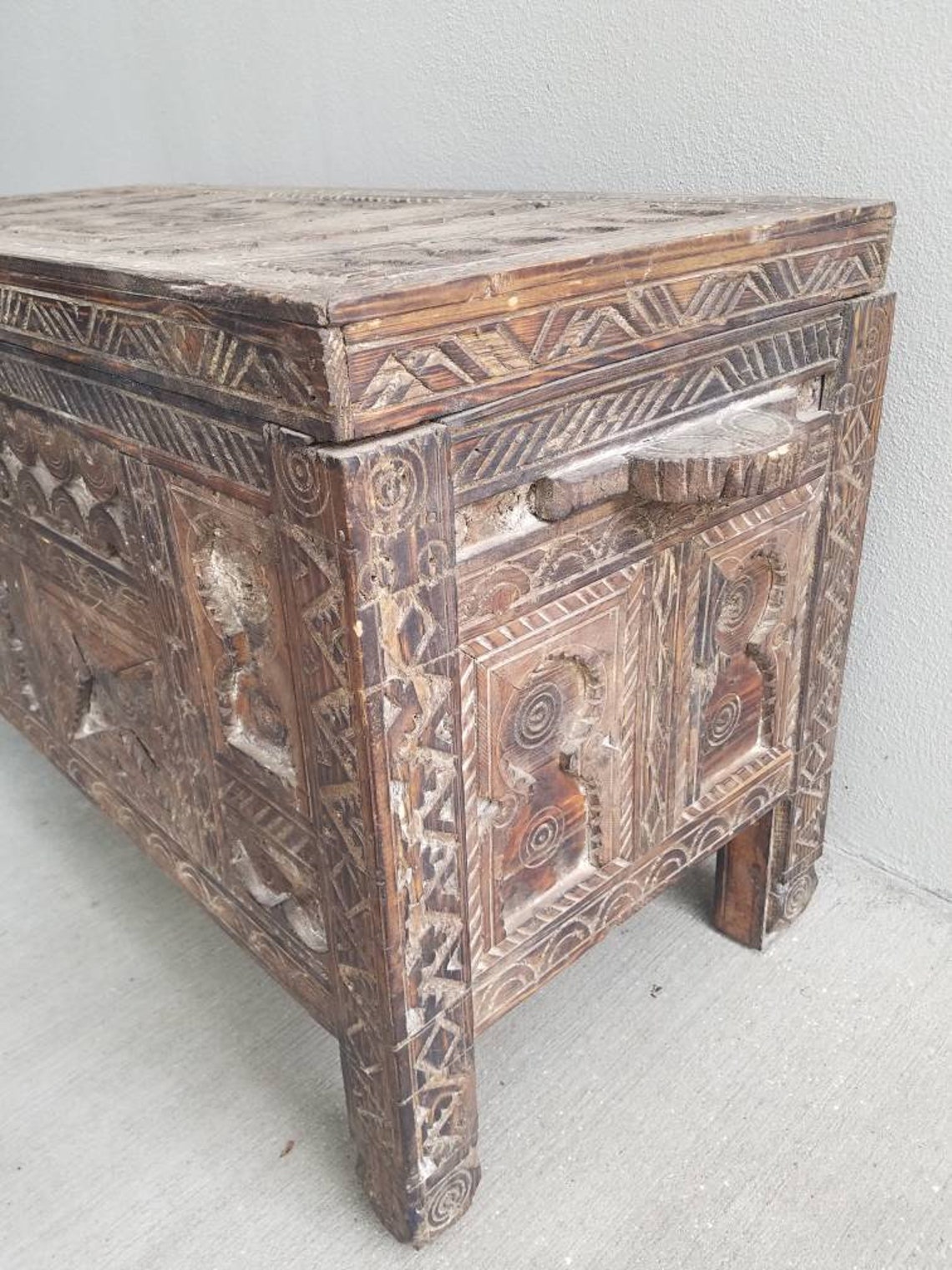 Vintage wooden african chest moroccan cabinet give your | Etsy