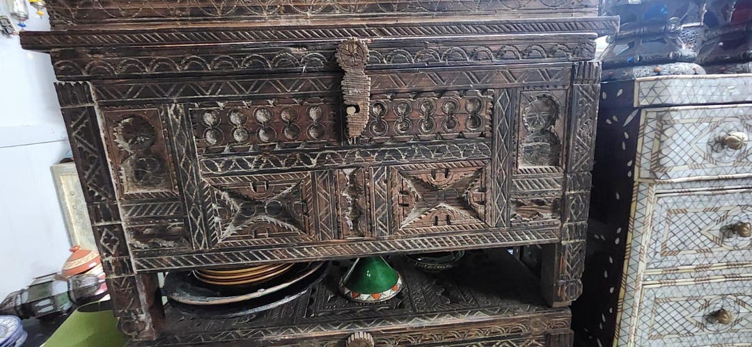Vintage Wooden African Chest Moroccan Cabinet Give Your Bedroom ...
