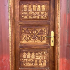 Tribal Native Berber Vintage Moroccan Arch Door Artwork Moorish Carved ...