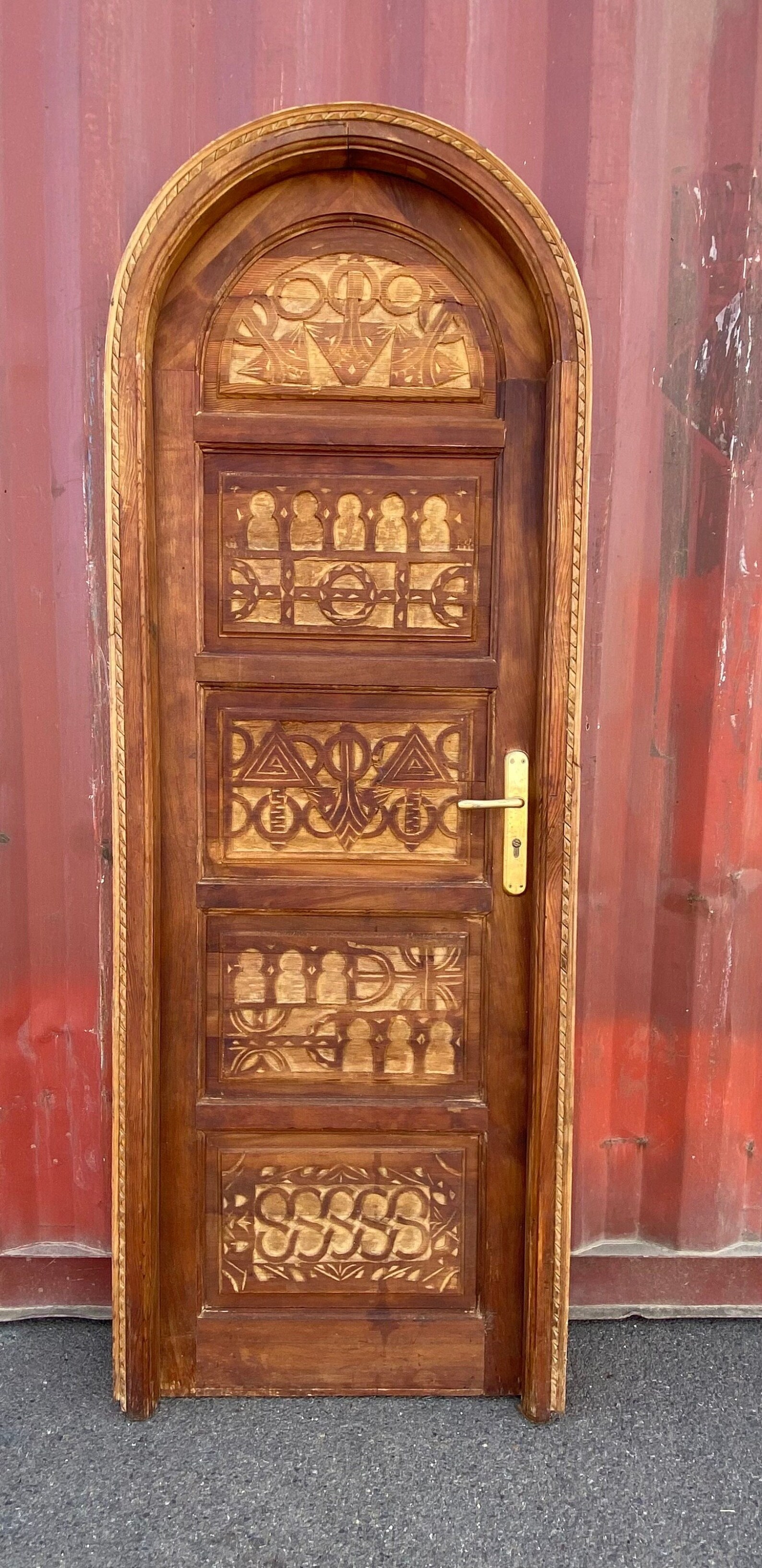 Tribal Native Berber Vintage Moroccan Arch Door Artwork Moorish Carved ...