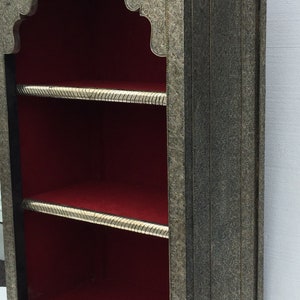 Silver Bookshelf - Upholstered Handmade Moroccan Bookshelf - Moroccan ...