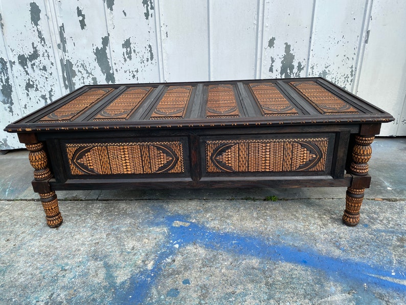 Vintage Cedar Carved African Wooden Table for Living Room - Etsy