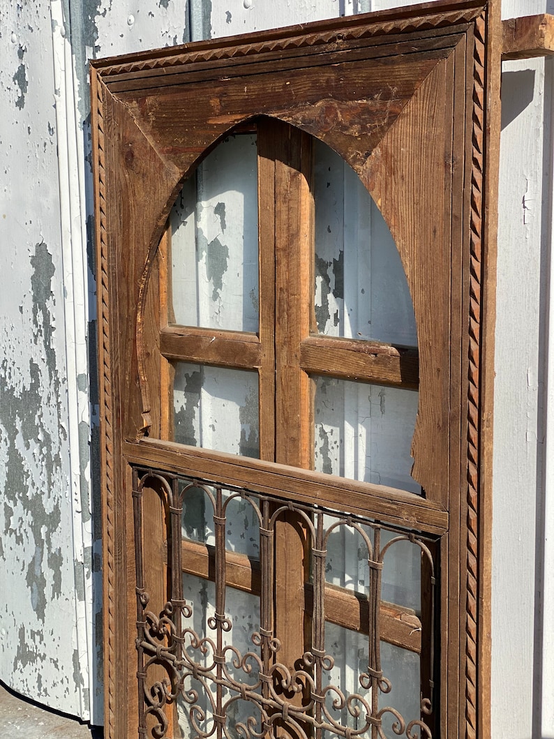 Moroccan Vintage Window Wrought Iron Filigree Artwork Metal Ethnic ...