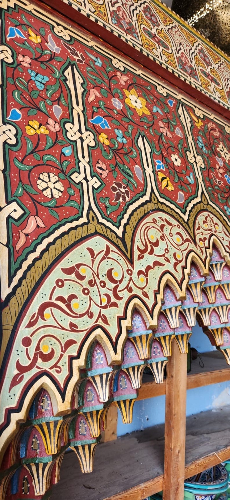 120” Wide Hand Painted Royal Moroccan Arch - Etsy