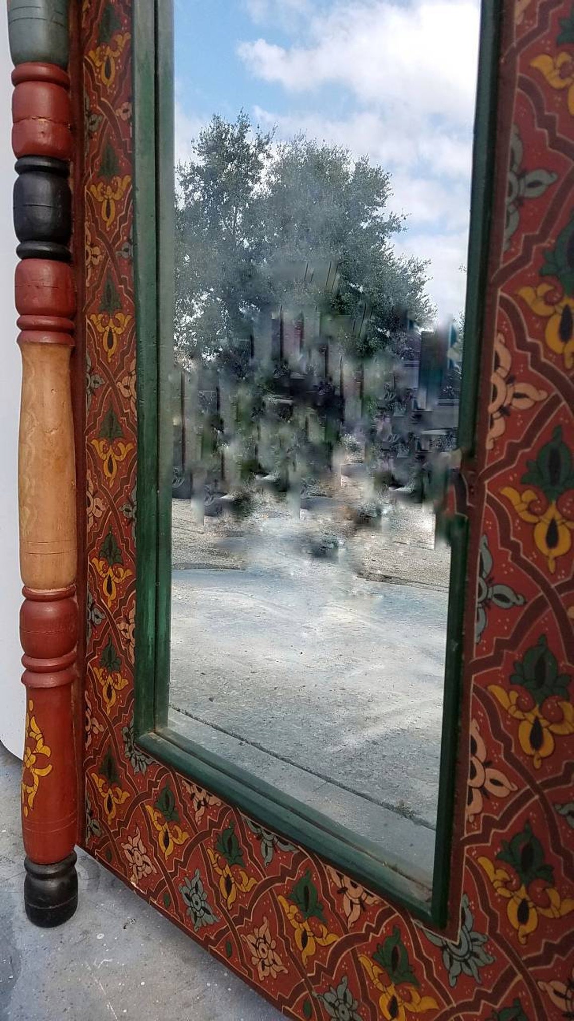 Vintage Painted Mirror With Arches and Door Panels U Unique - Etsy