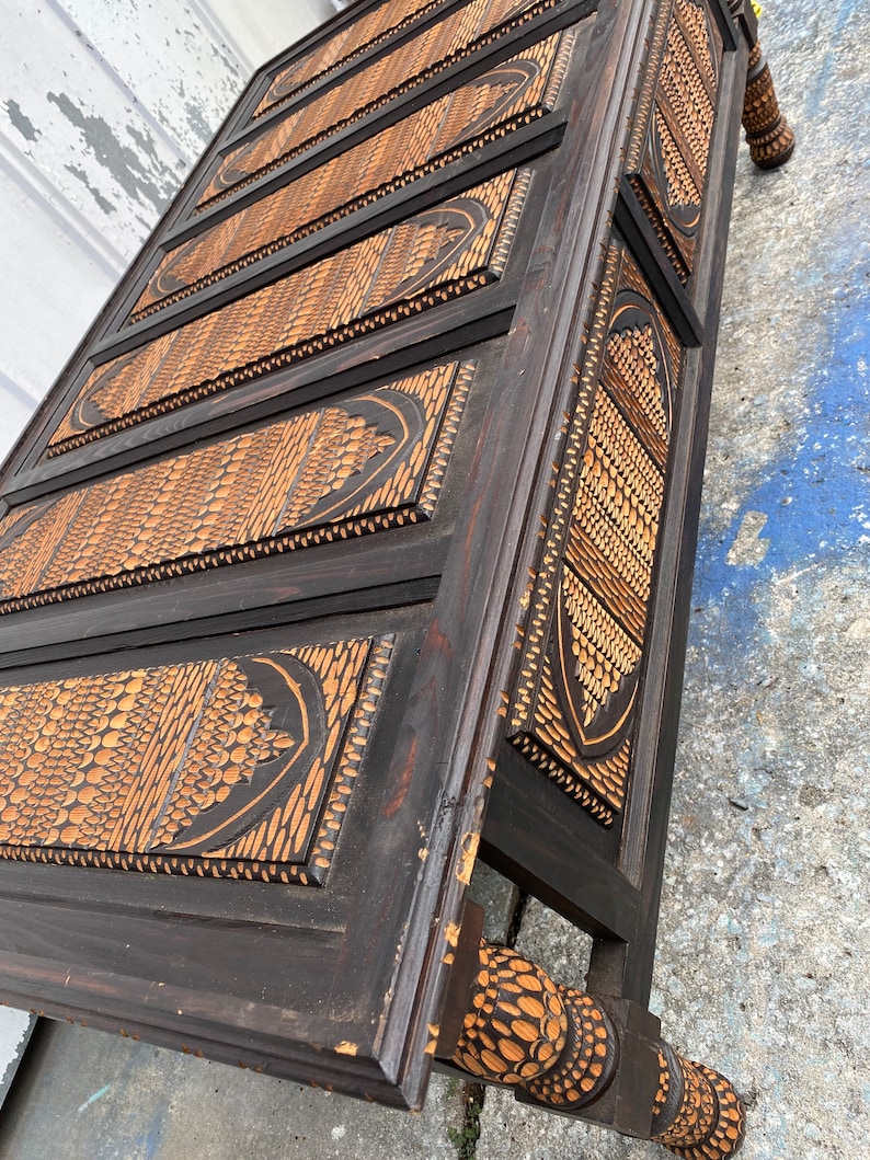 Vintage Cedar Carved African Wooden Table for Living Room - Etsy