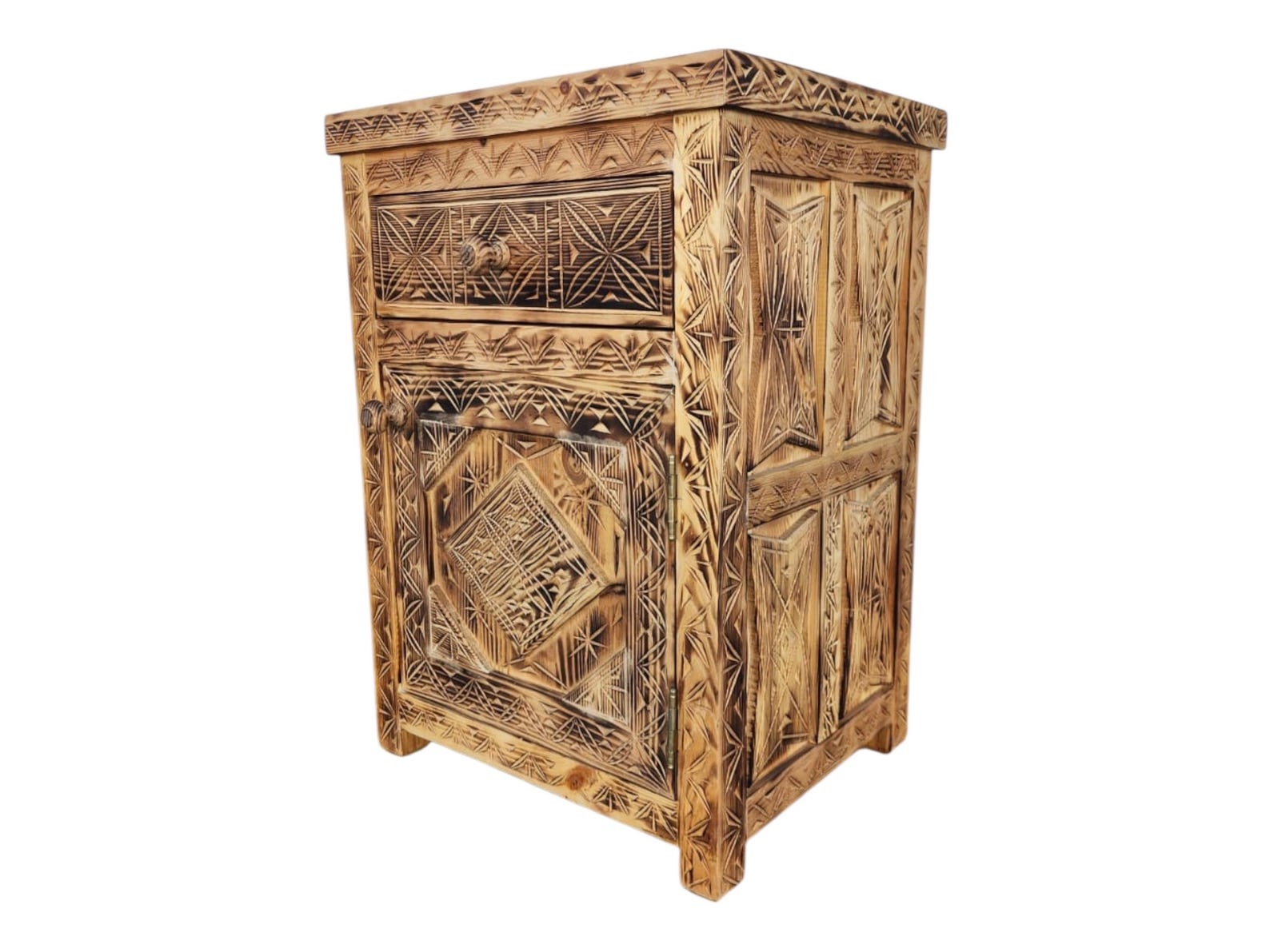 Two African Hand Carved Nightstands Moroccan Bedroom Furniture - Etsy