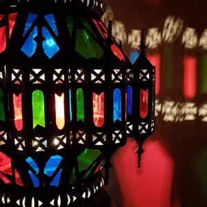 Large Vintage Silver Led Moroccan Ceiling Lamp, Moorish Royal Hanging ...