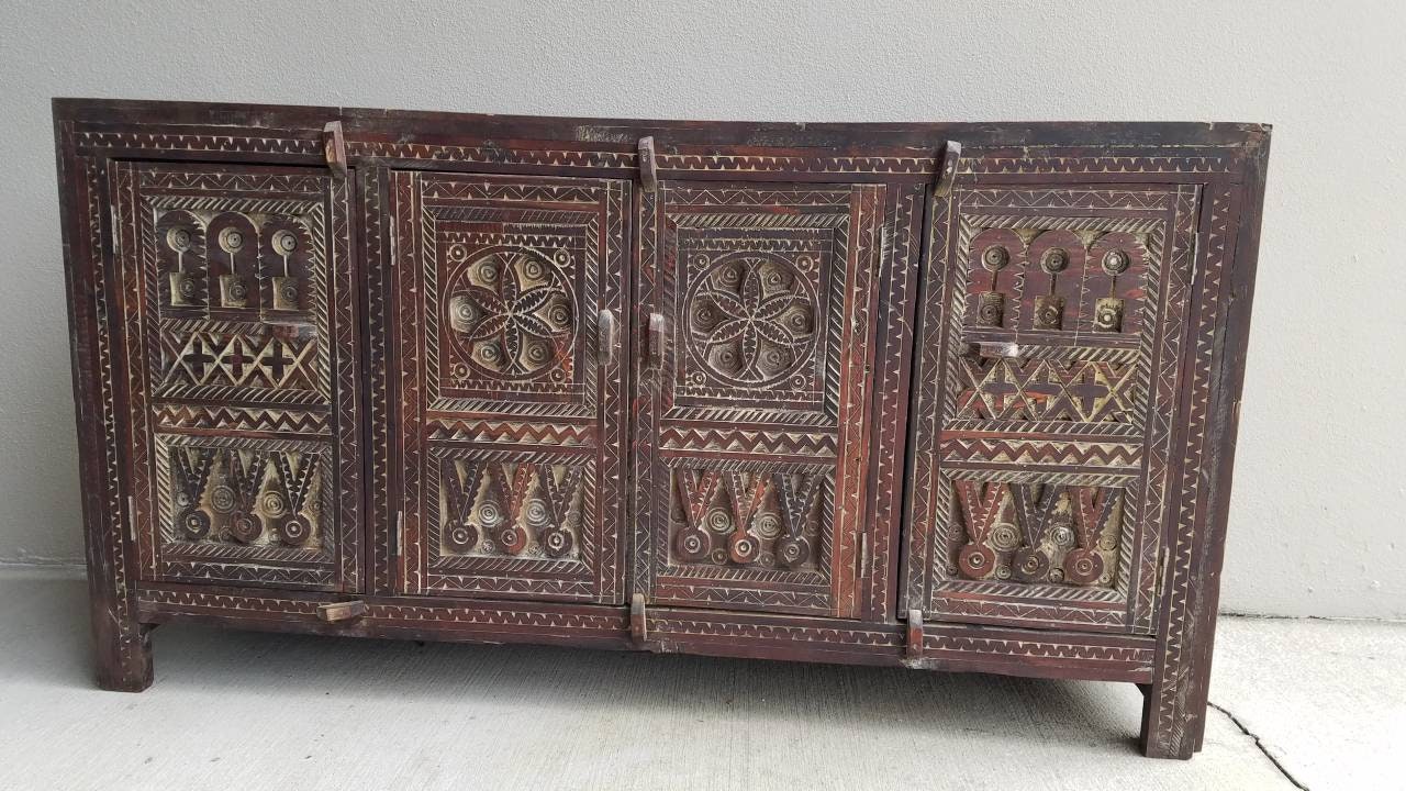 Vintage wooden african chest moroccan buffet give your bedroom | Etsy