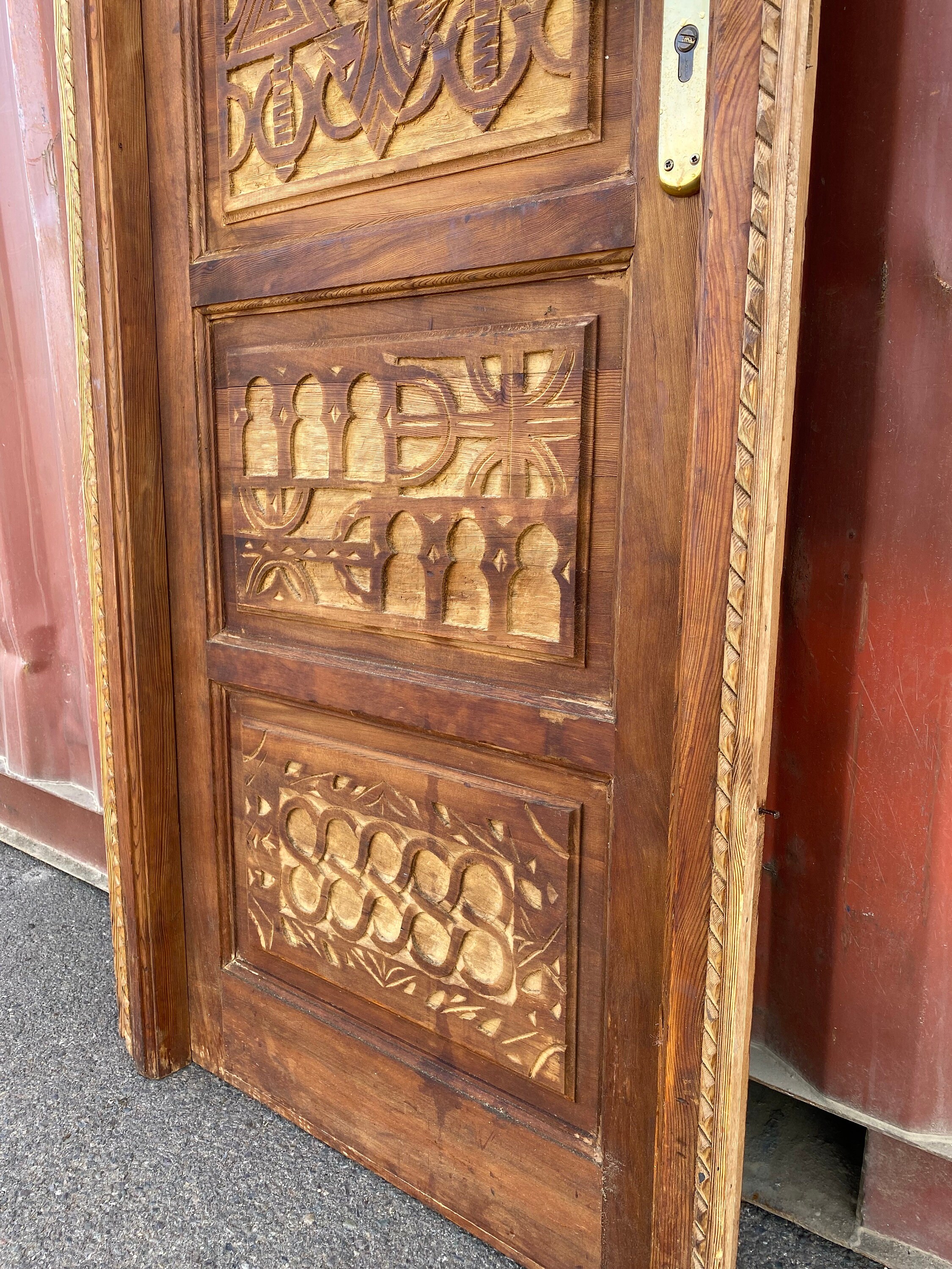 Tribal Native Berber Vintage Moroccan Arch Door Artwork Moorish Carved ...