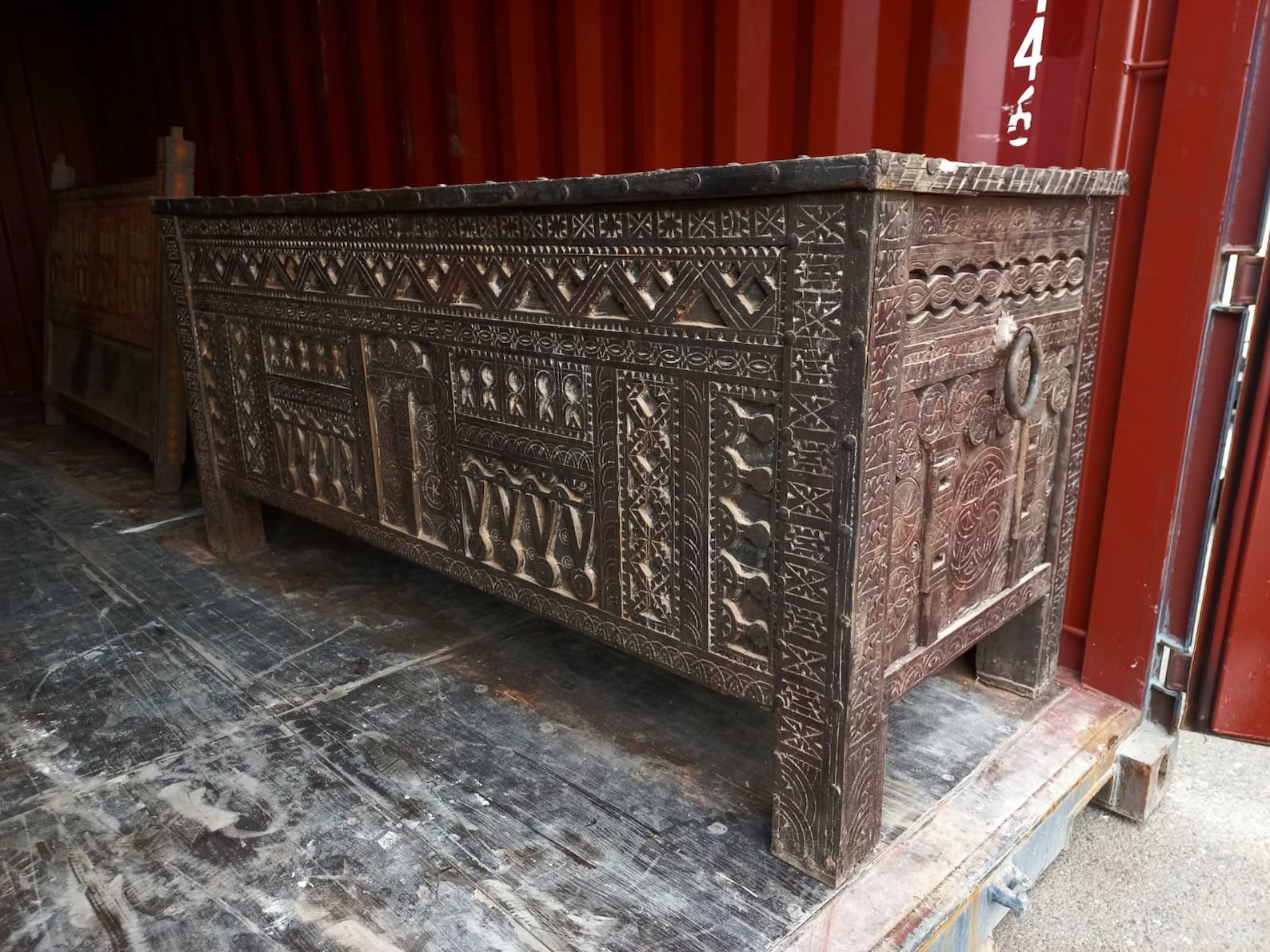 Extra Large Vintage Wooden African Chest Moroccan Cabinet Bedroom ...