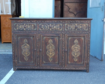 One of a Kind Handmade African Carved Wooden Cabinet Vintage | Etsy