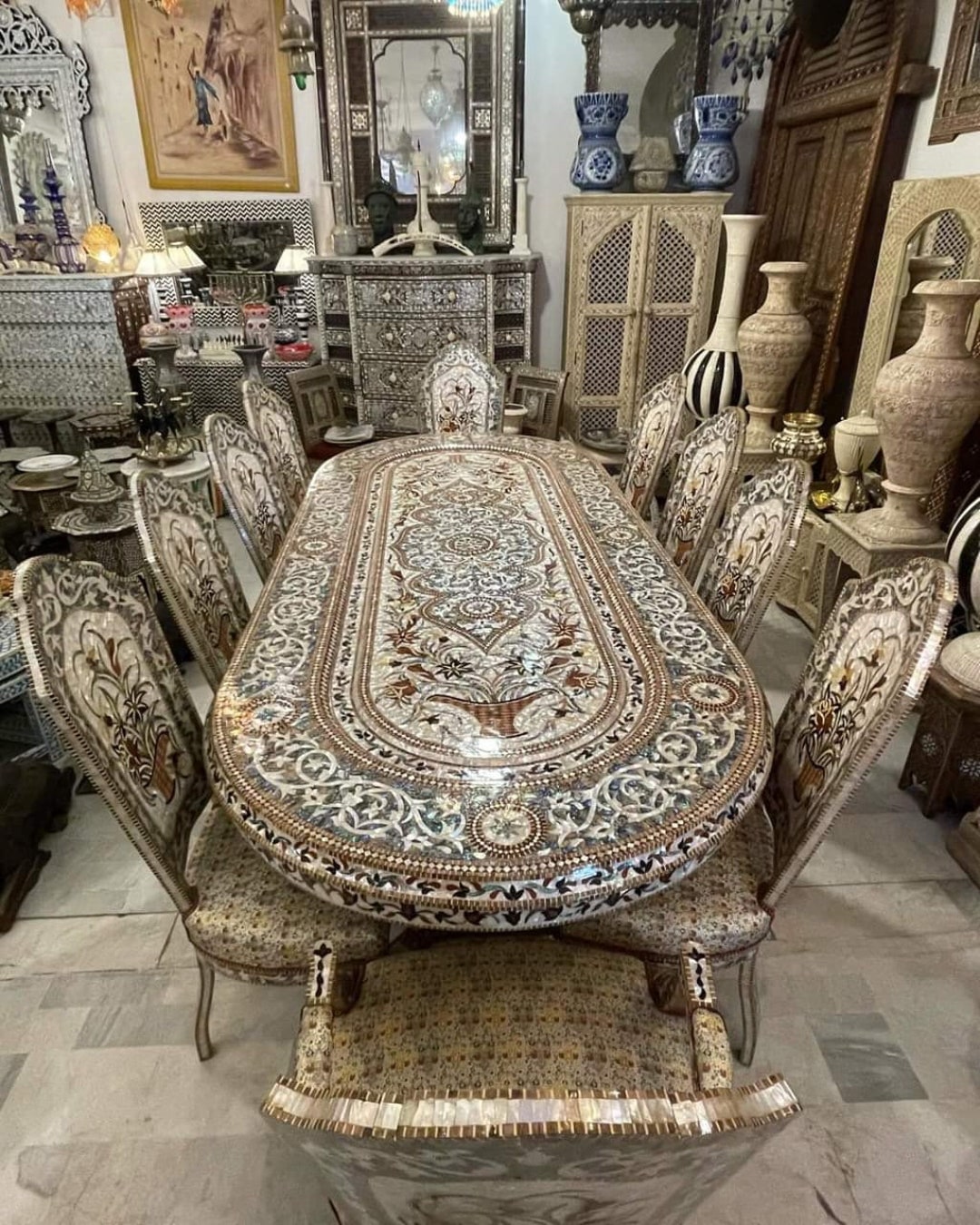 Royal Abalone Middle Eastern Mother of Pearl Dining Room Set - Etsy