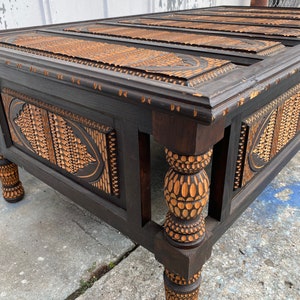 Vintage Cedar Carved African Wooden Table for Living Room Bedroom ...