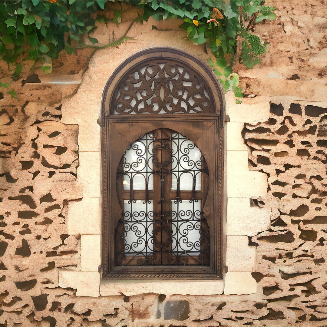 Marrakech Vintage Moroccan Wrought Iron Filigree Window, Moorish ...