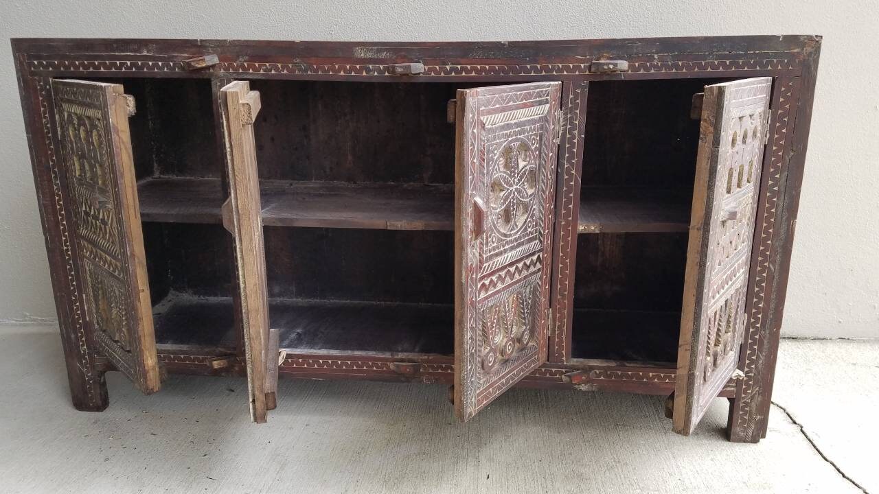 Vintage wooden african chest moroccan buffet give your bedroom | Etsy