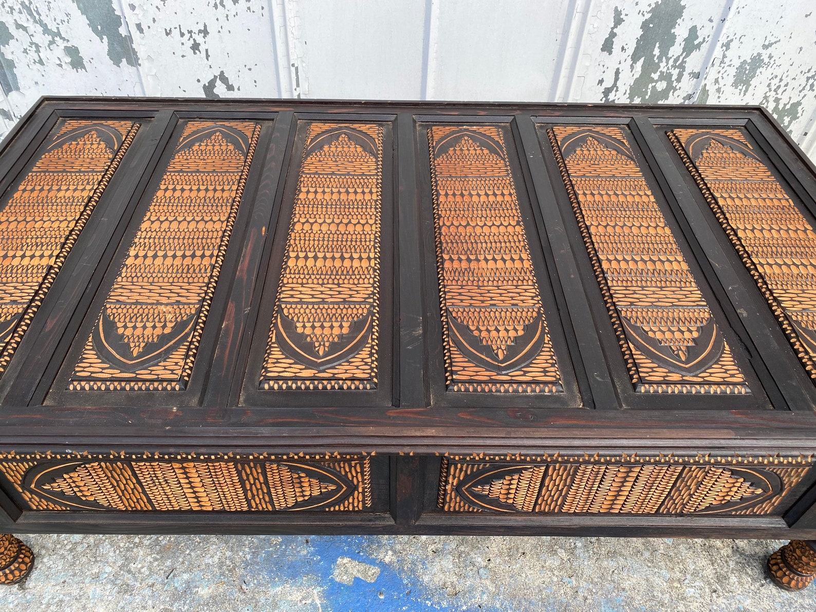 Vintage Cedar Carved African Wooden Table for Living Room - Etsy