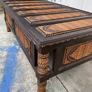 Vintage Cedar Carved African Wooden Table for Living Room Bedroom ...