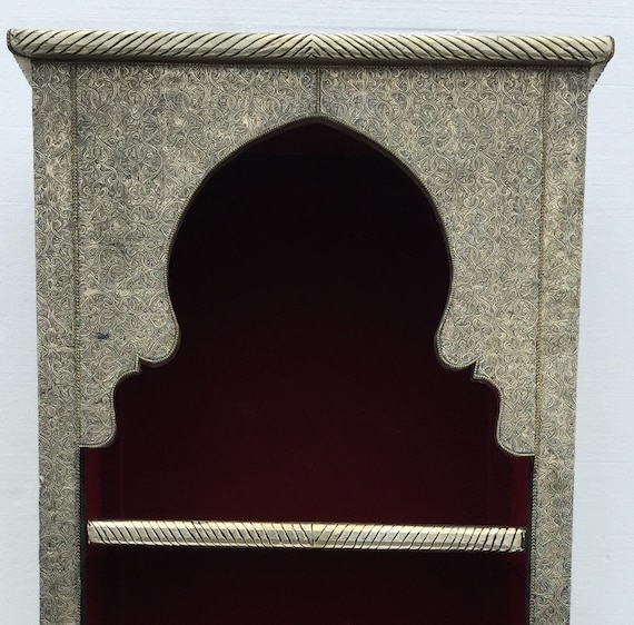 Silver Bookshelf Upholstered Handmade Moroccan Bookshelf | Etsy