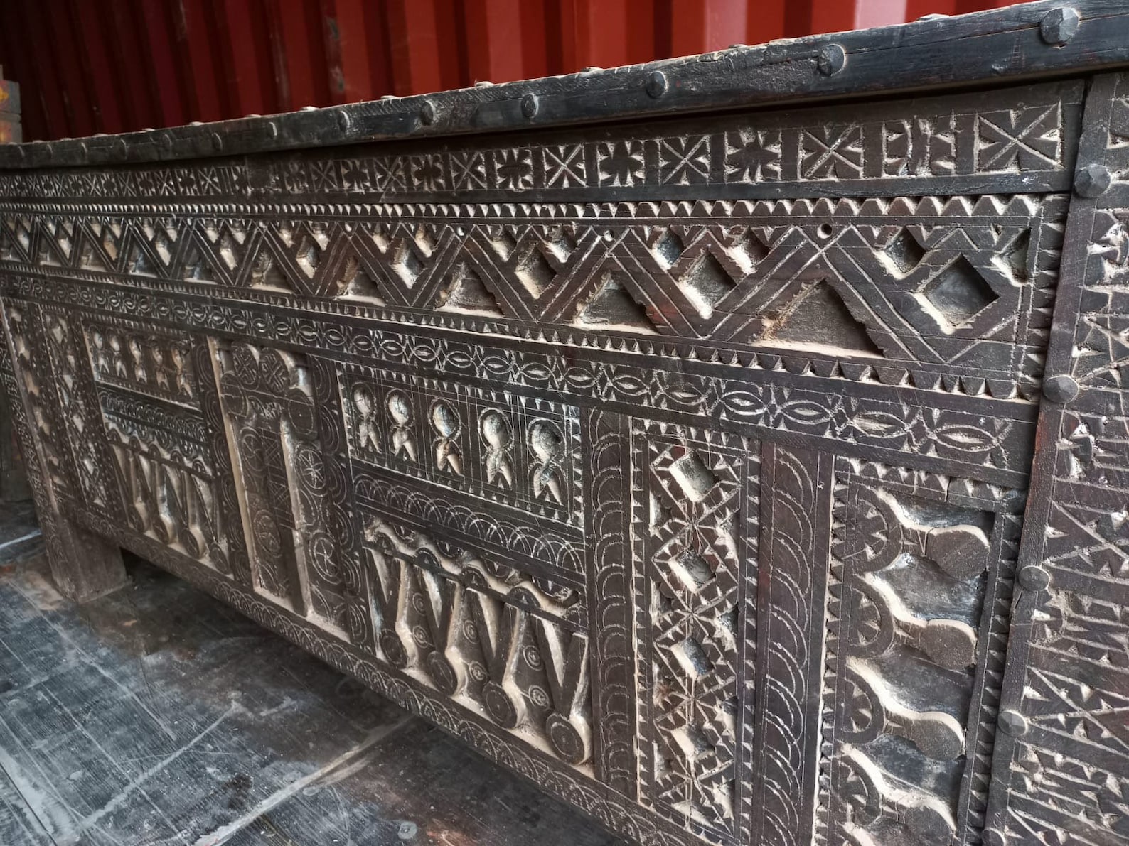 Extra Large Vintage Wooden African Chest Moroccan Cabinet Bedroom ...