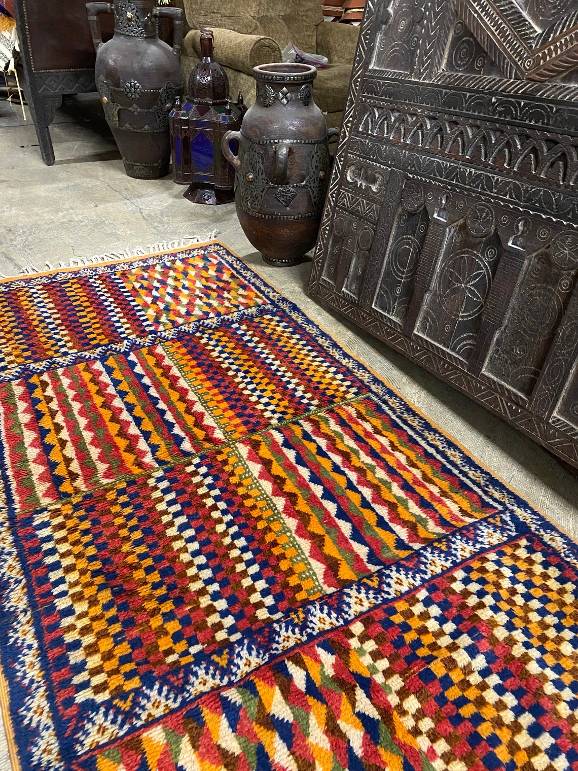 Vintage Handwoven Taznakht Berber Rug, 79x40 - Etsy