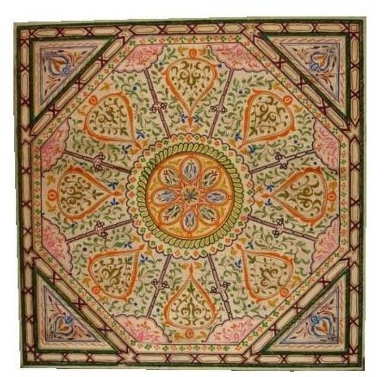 Traditional Handmade Hand Painted Moroccan Wooden Ceiling Panel Panel ...