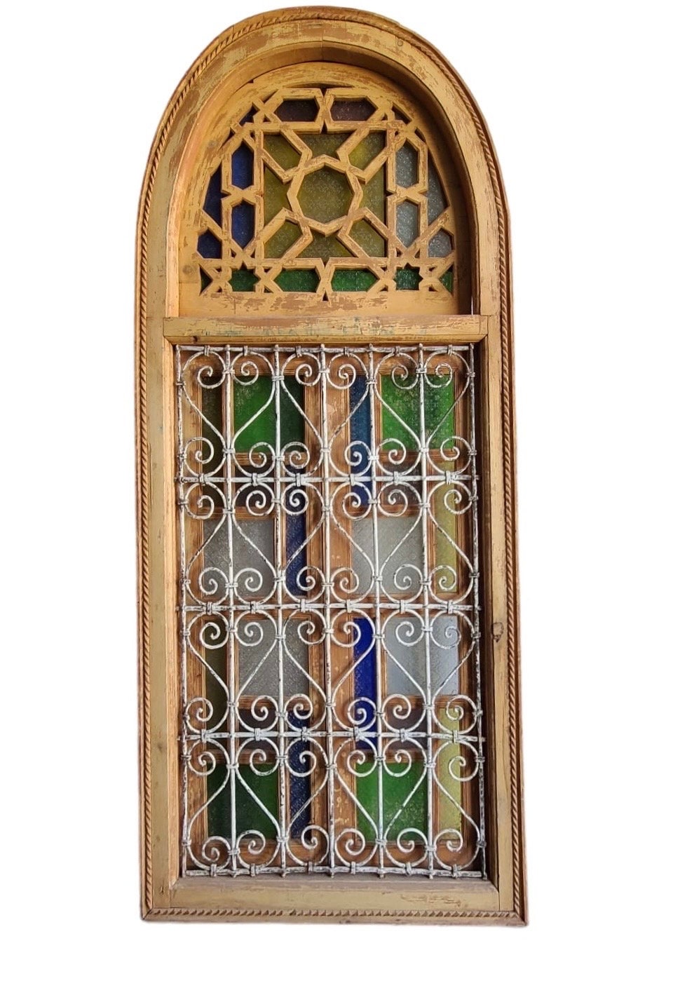 Antique Old Riad Wrought Iron Filigree Art Window, Moorish Architecture ...