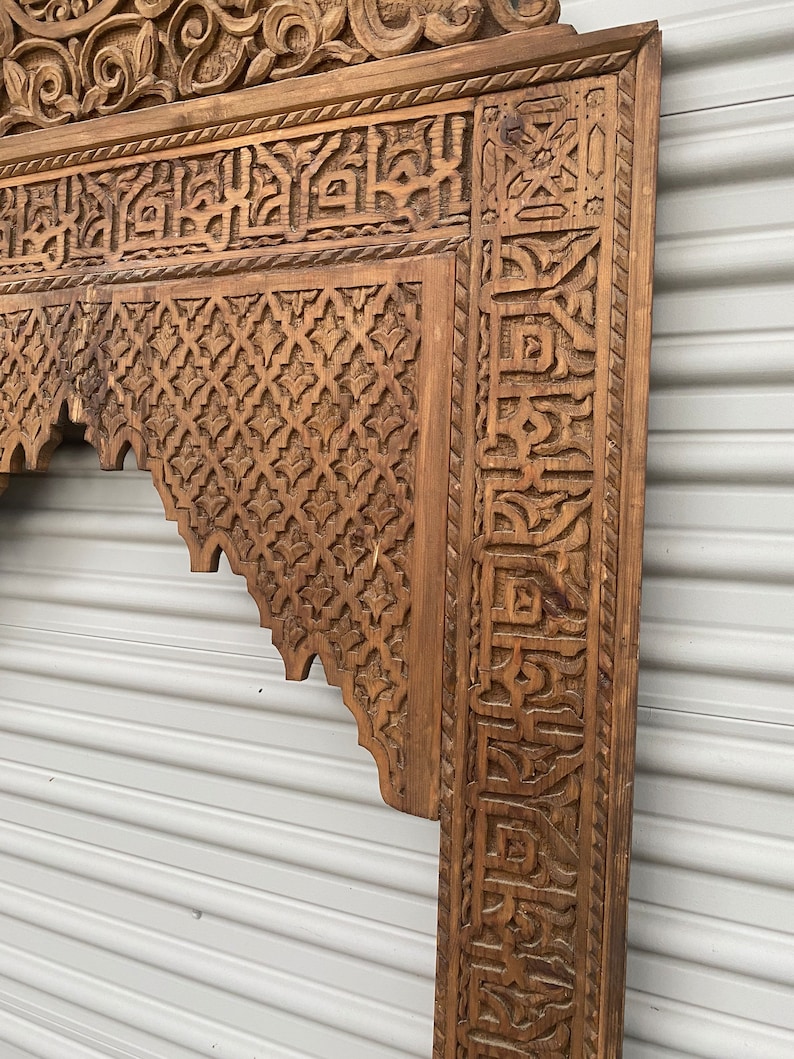 Antique Moroccan Old Riad Mirror Frame Handmade Cedar Wooden Home Decor ...