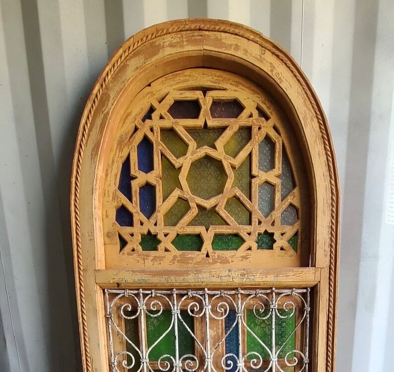 Antique Old Riad Wrought Iron Filigree Art Window, Moorish Architecture ...