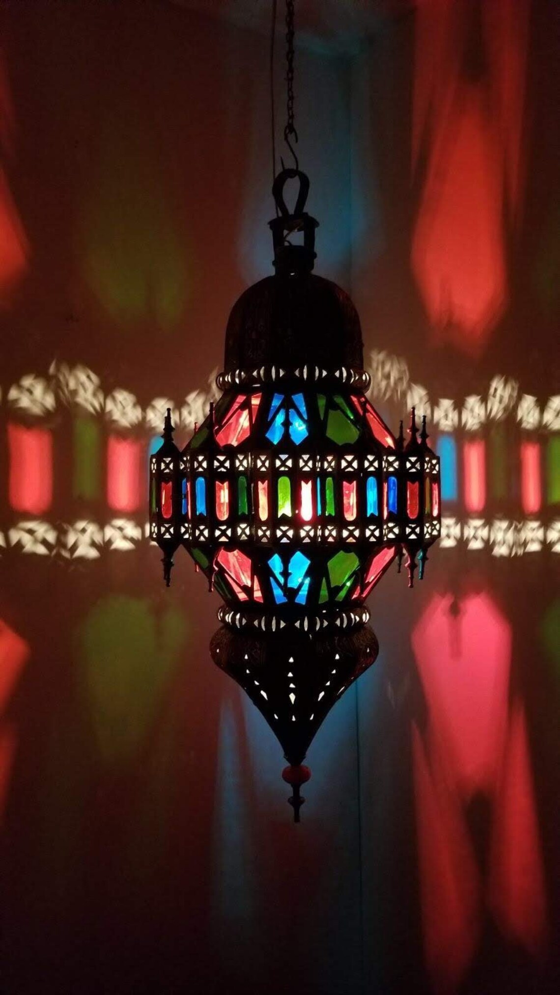 Large Vintage Silver Led Moroccan Ceiling Lamp, Moorish Royal Hanging ...