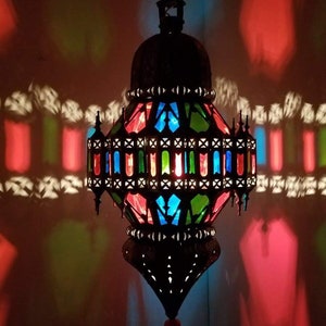 Large Vintage Silver Led Moroccan Ceiling Lamp, Moorish Royal Hanging ...
