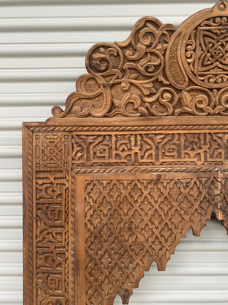 Antique Moroccan Old Riad Mirror Frame Handmade Cedar Wooden Home Decor ...