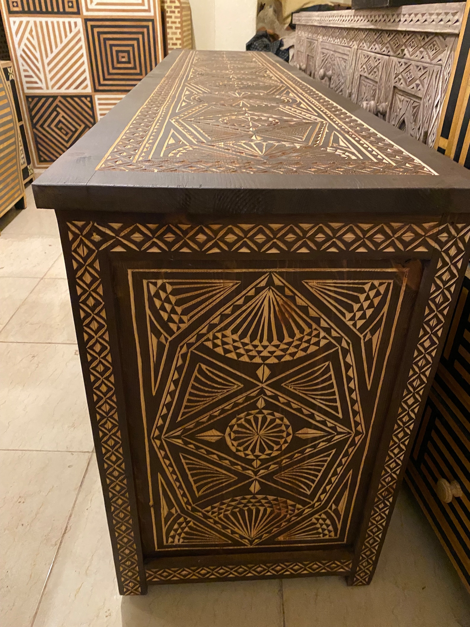 Exquisite African Cabinet for Bedroom, Ethnic Living Room Tv Zebra ...