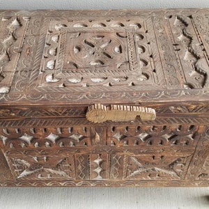 Vintage wooden african chest moroccan cabinet give your | Etsy