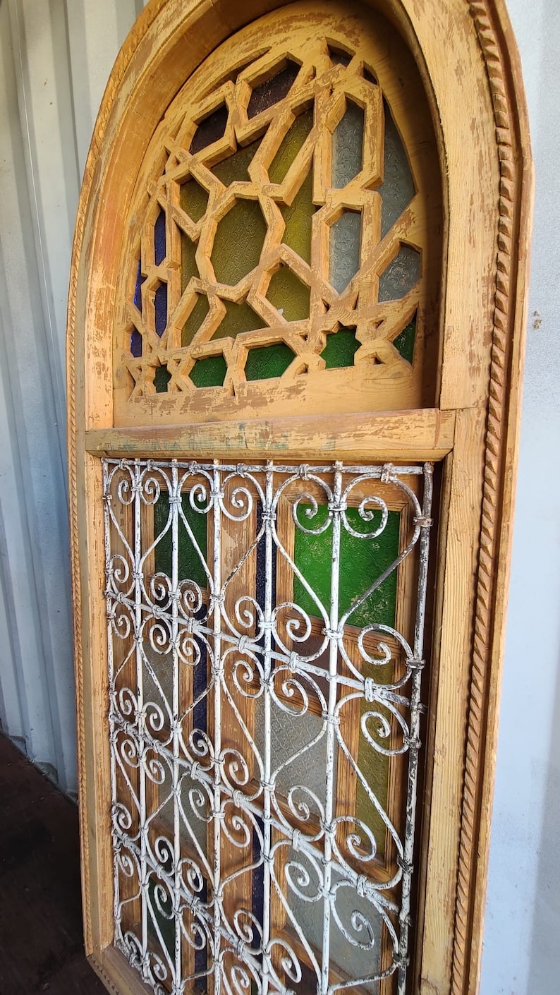 Antique Old Riad Wrought Iron Filigree Art Window, Moorish Architecture ...