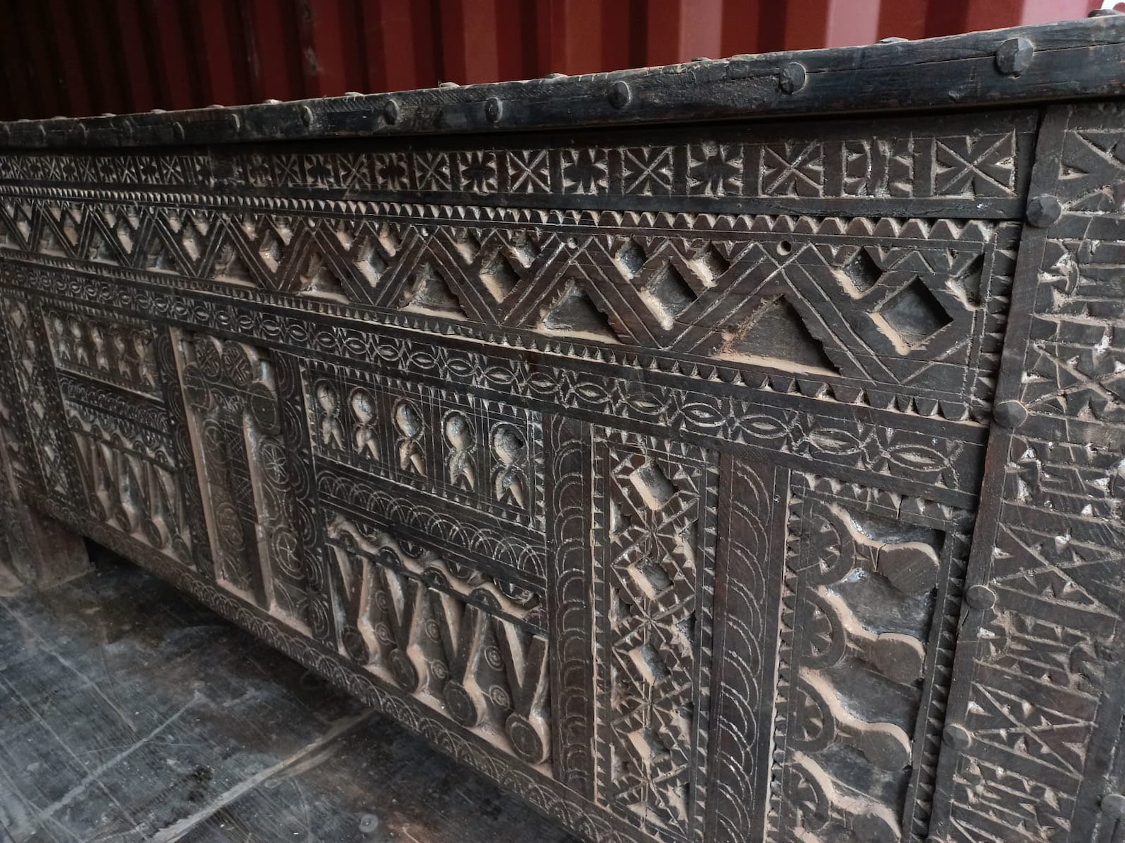 Extra Large Vintage Wooden African Chest Moroccan Cabinet Bedroom ...