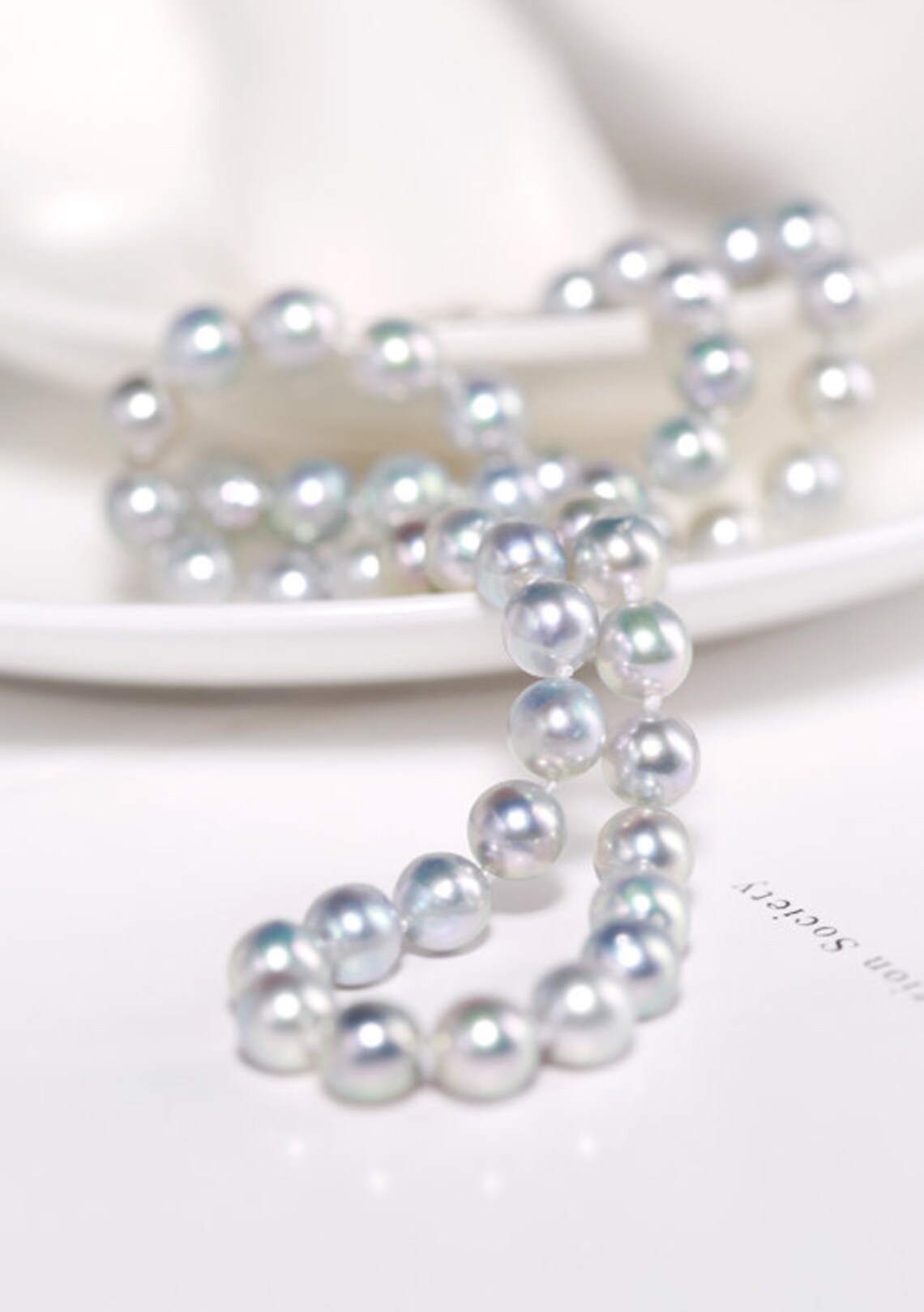 5A Natural Akoya Silver Pearl 7mm Handmade Silver 925 Beaded | Etsy