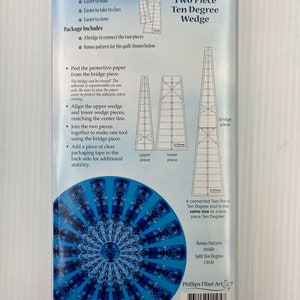 Quilting Ruler 2 Piece Ten Degree Wedge Ruler Phillips Fiber Art ...