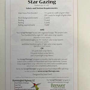 Quilt Pattern Star Gazing Scrap Therapy ST-215 67 X 82 - Etsy