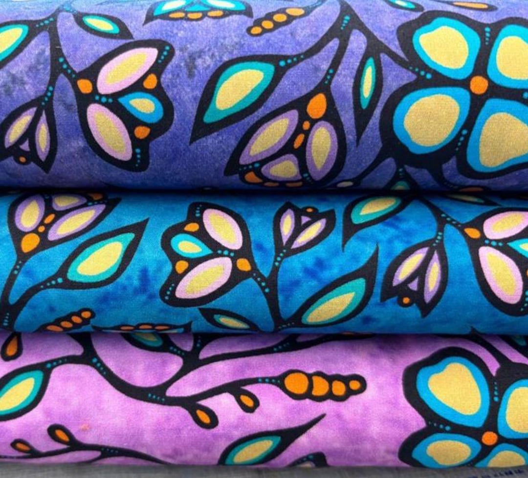 Jackie Traverse Ojibway Florals Large Floral Print Cotton Fabric DIY ...