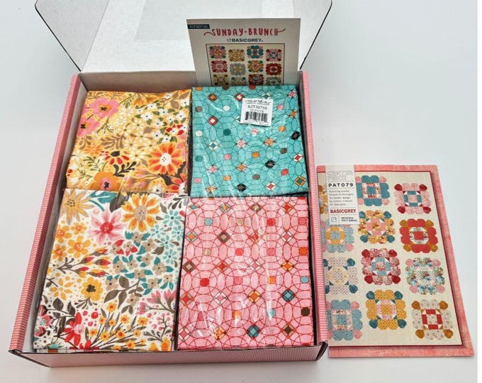 Moda Quilt Kit PAT079 Sunday Brunch by Natalie Crabtree Basicgrey Quilt ...